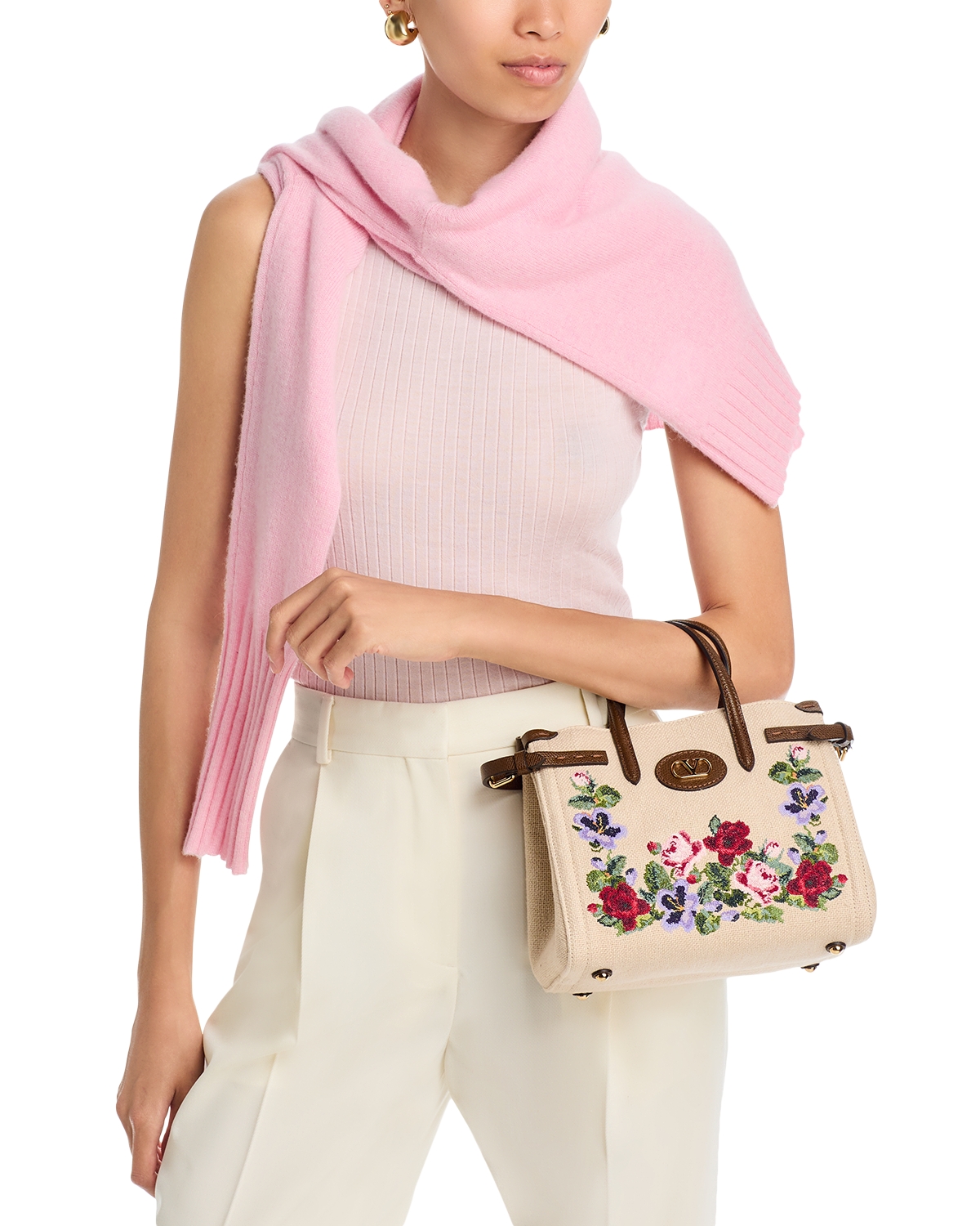 VALENTINO Valentino Garavani Antibes Small Embroidered Tote